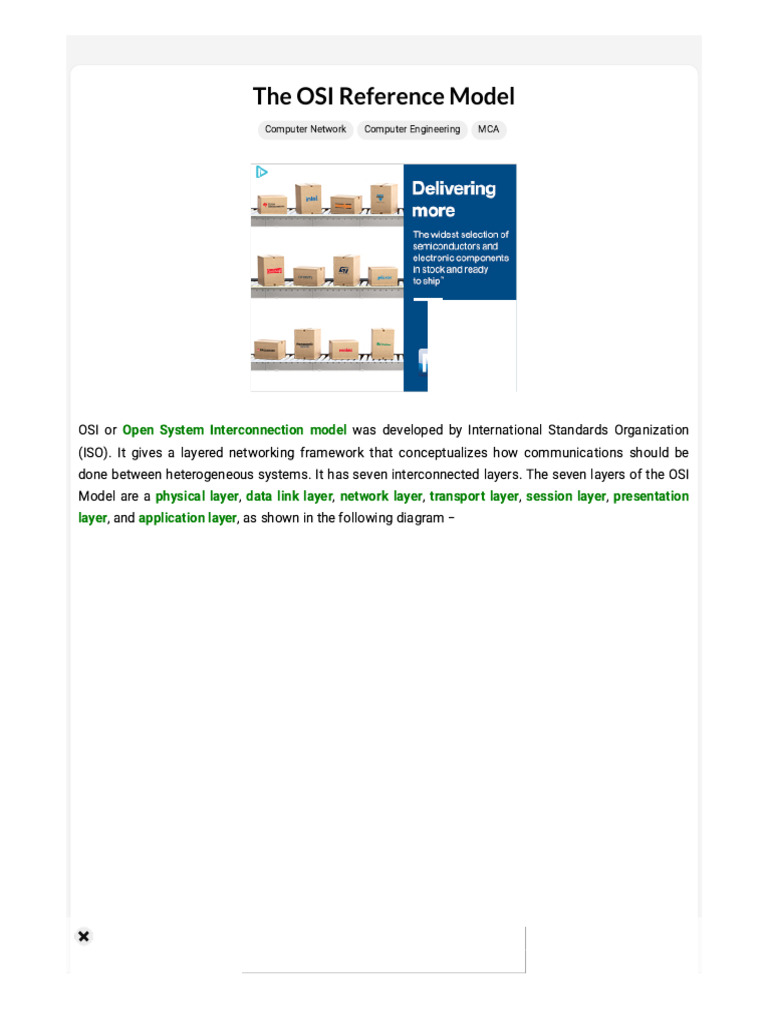 The OSI Reference Model | PDF | Technology & Engineering