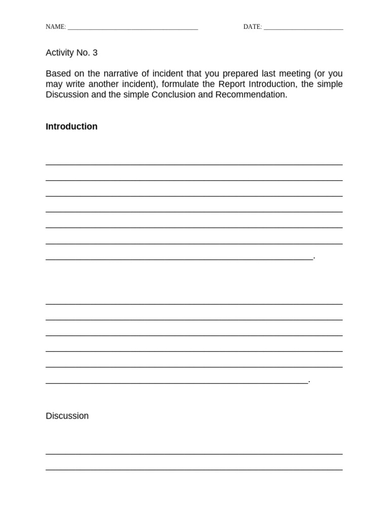 Act 3. Basic Parts of Police Report 2 | PDF
