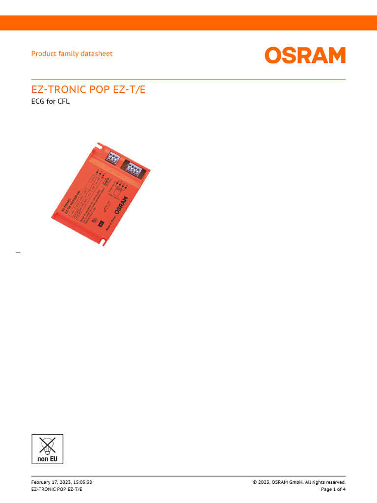 GPS01 1028016 EZ-TRONIC POP EZ-T E ECG For CFL | PDF | Electricity ...