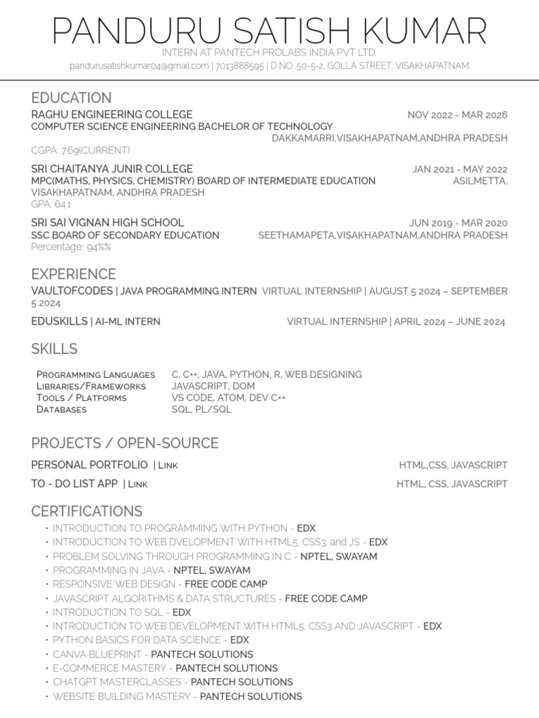 Satish Resume (Modern) | PDF