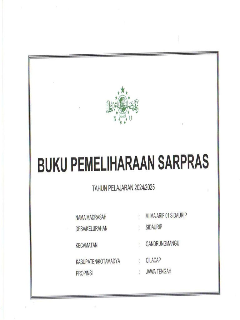 Pemeliharaan Sarpras | PDF