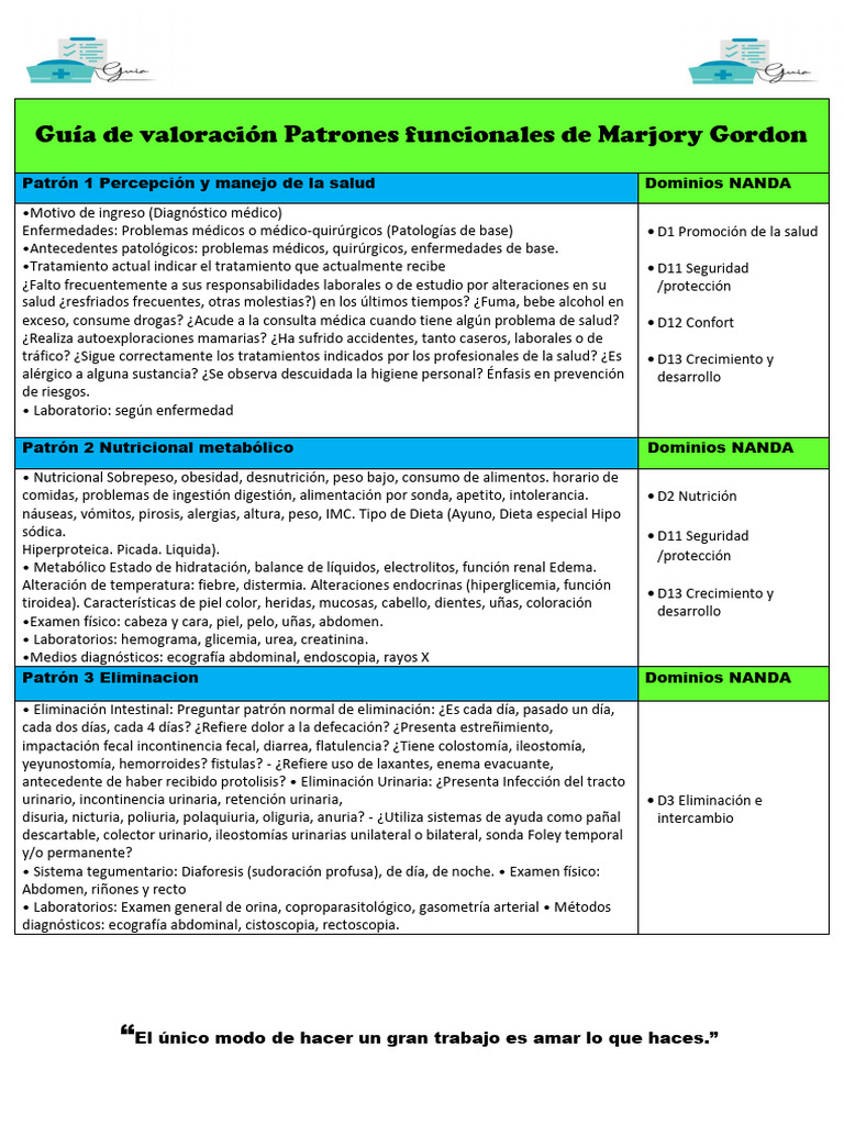 Guía de Valoración Patrones Funcionales de Marjory Gordon-3 | PDF | Obesidad | Dieta