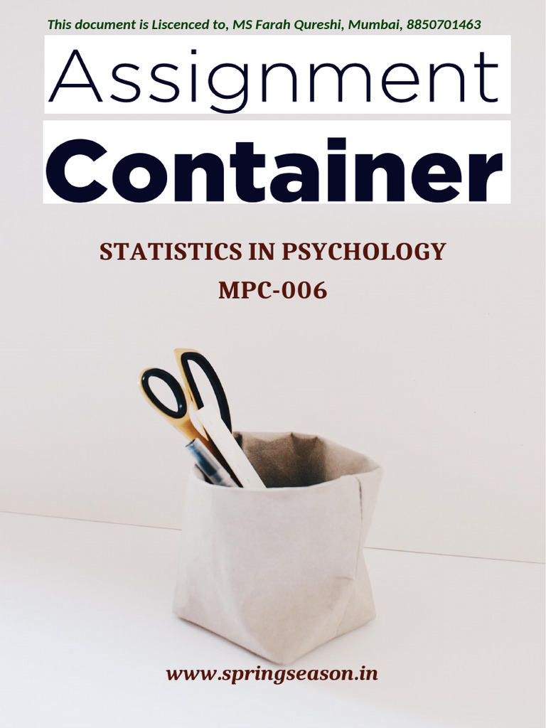 MPC 006 Assignment 20-21 | PDF | Spearman's Rank Correlation ...