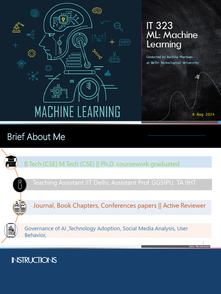 IT 323 Lectures by Ruchika Pharswan Till Midterm V2 | PDF | Errors And Residuals | Machine Learning