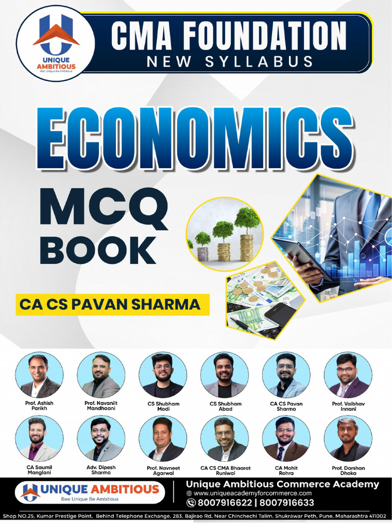 Cma Foundation Economics Mcqs Book | PDF | Supply And Demand | Demand
