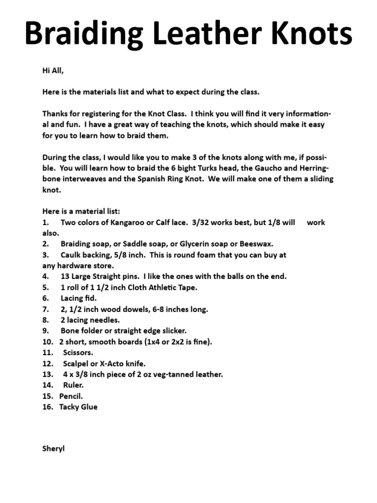 Braiding Knots Supplies | PDF