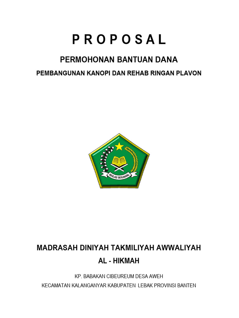 Proposal Dana Kanopi MDTA | PDF | Ilmu Sosial