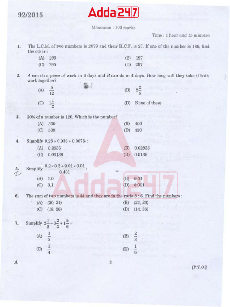 Upsc Epfo 2015 Question Paper | PDF