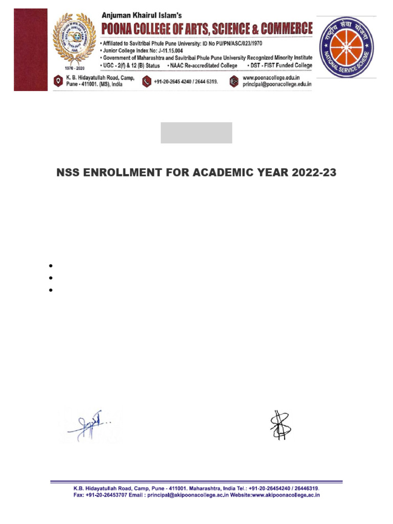 NSS Enrollement Notix | PDF
