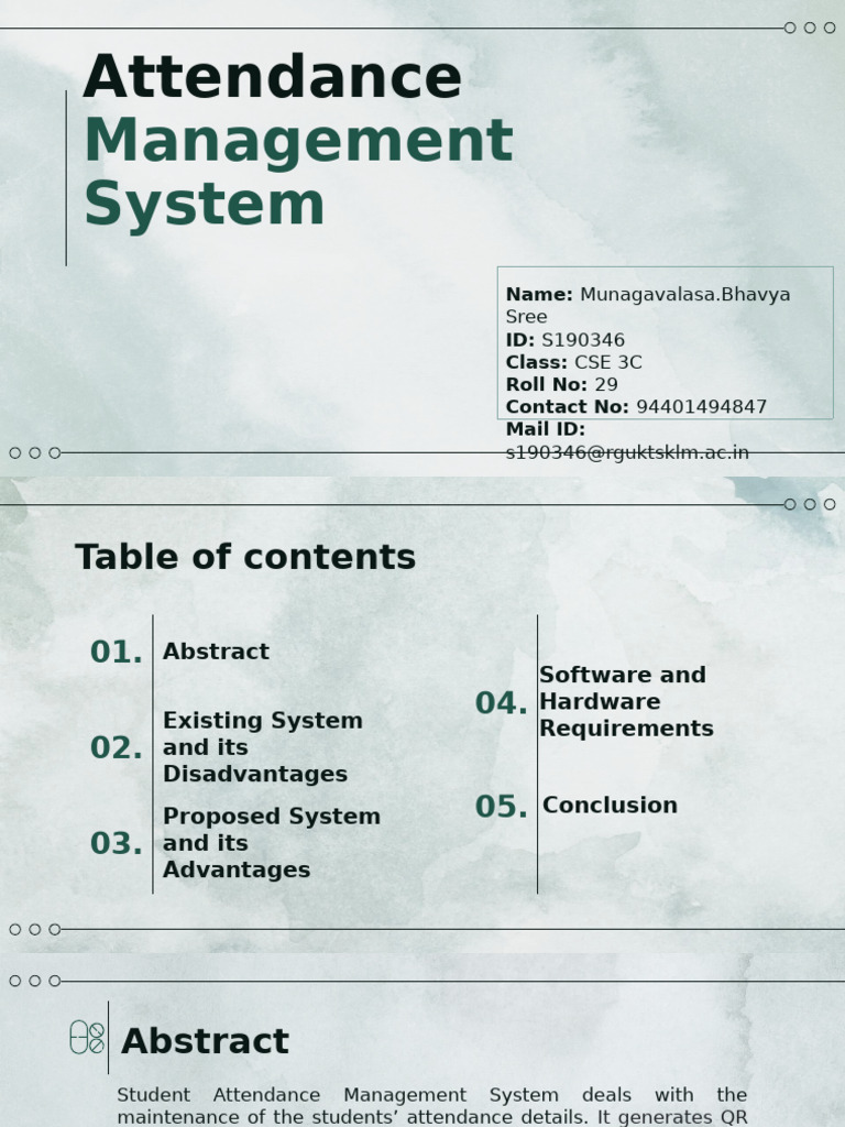 3.attendance Management System | PDF | Computer Programming | Computer Architecture