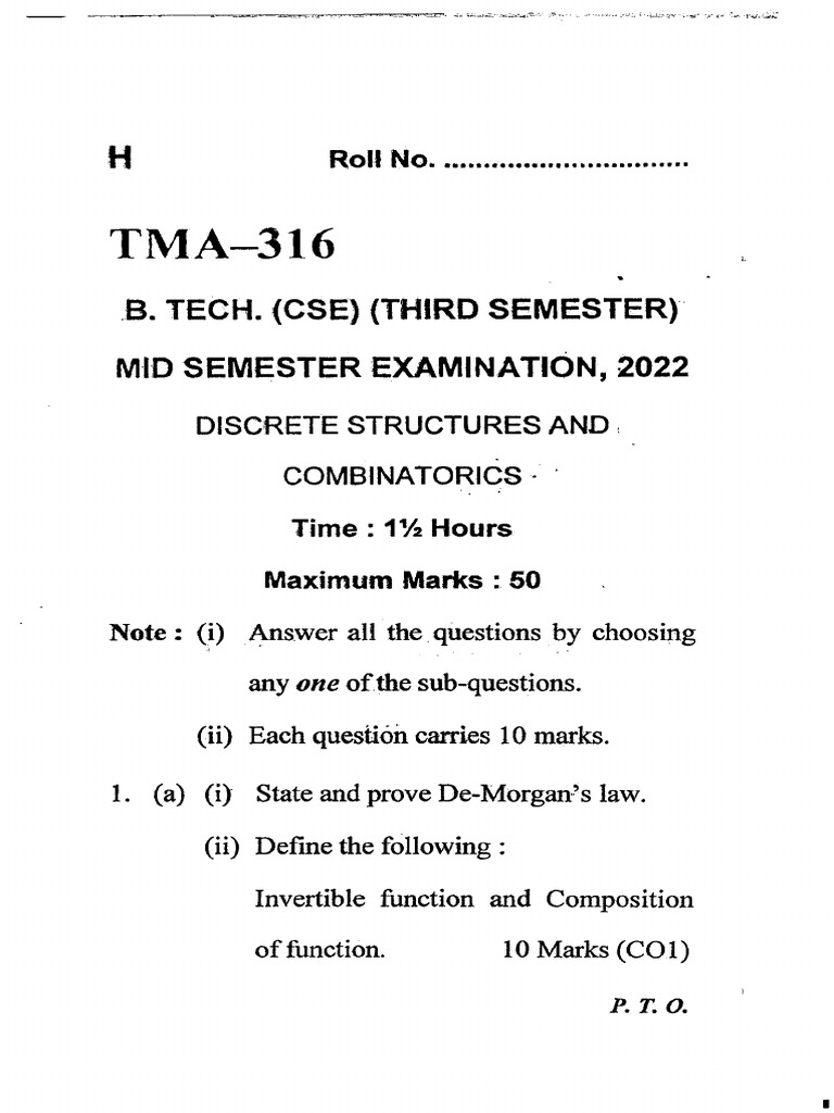 Tma316 Midsem 2022 | PDF