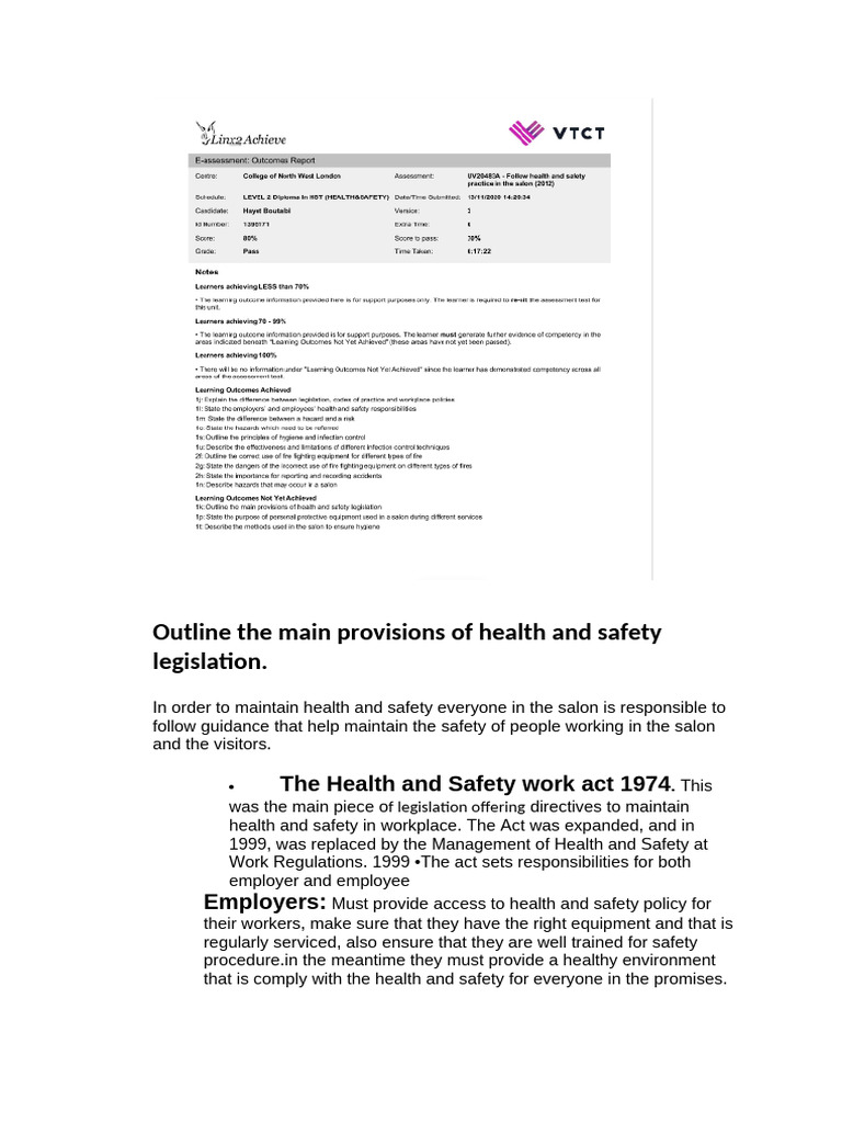 Health and Safety Exam Question | PDF | Occupational Safety And Health ...