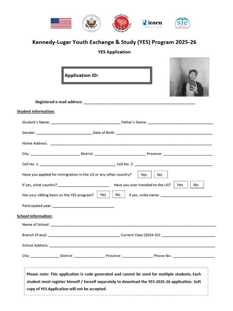 YES Program Application 2025-26 Guide | PDF