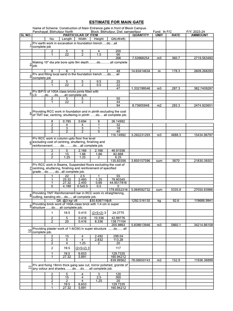 main entrance gate | PDF | Building Technology | Structural Engineering
