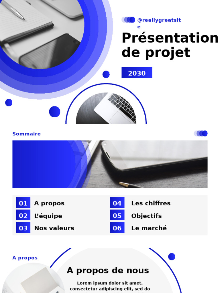 Présentation de Projet Entreprise Moderne Dégradé Bleu | PDF
