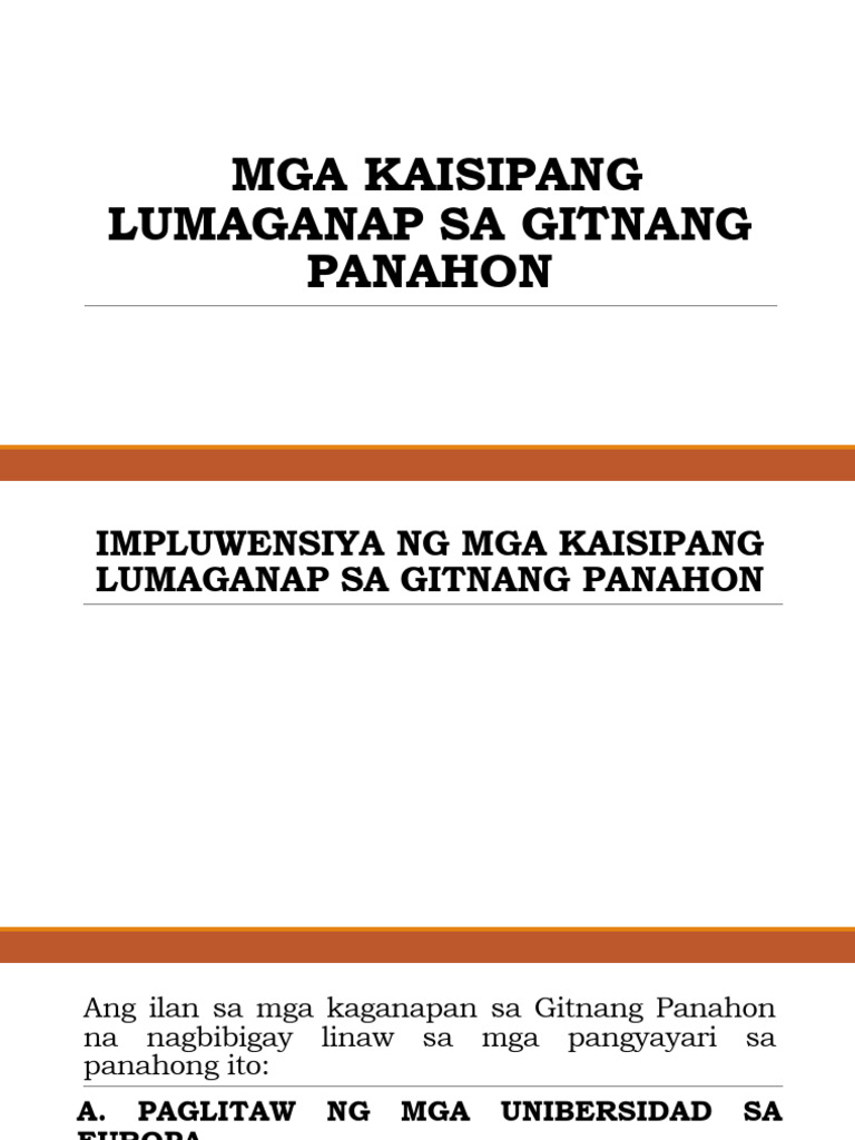 Mga Kaisipang Lumaganap Sa Gitnang Panahon | PDF