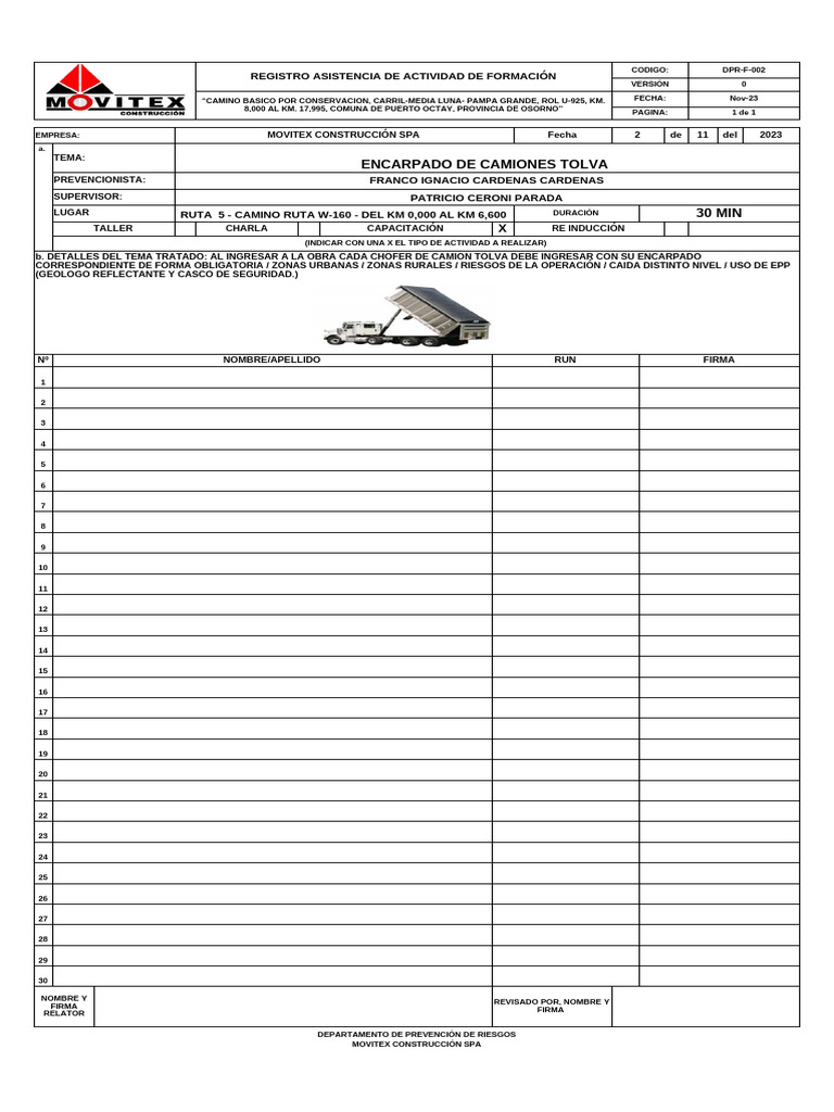 Capacitacion - Encarpado de Camiones | PDF