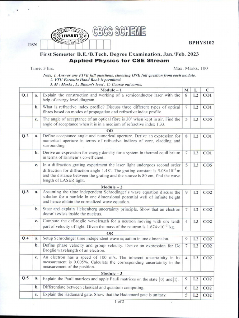 BPHYS102 January 2023 | PDF