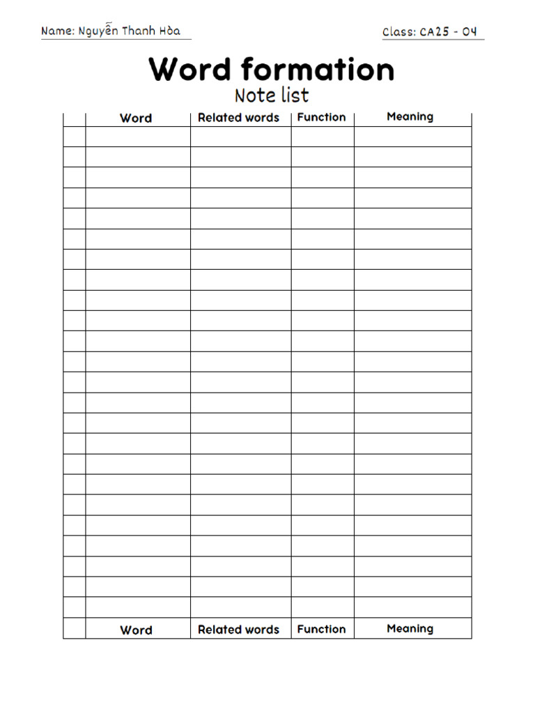 Word Form | PDF