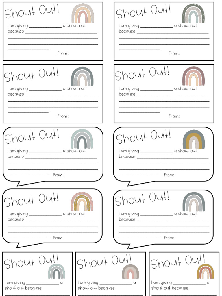 StudentShoutOutCards 1 | PDF