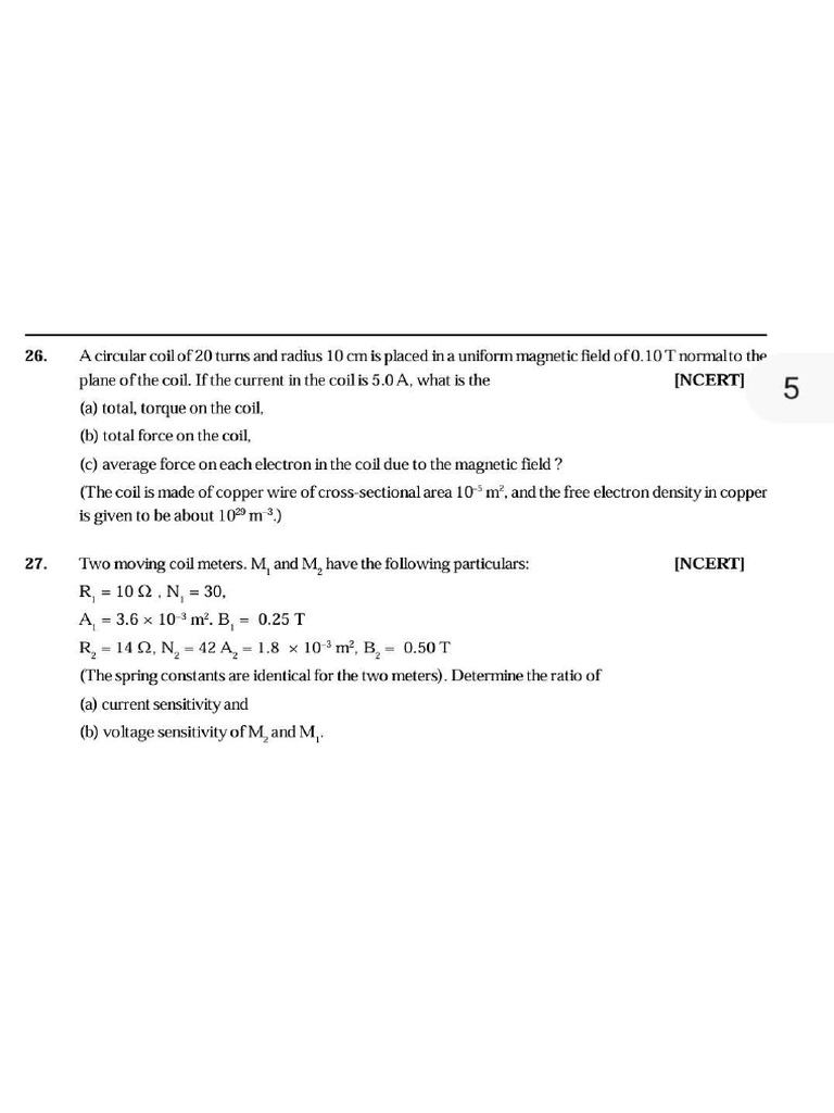 magnetism practice questions | PDF