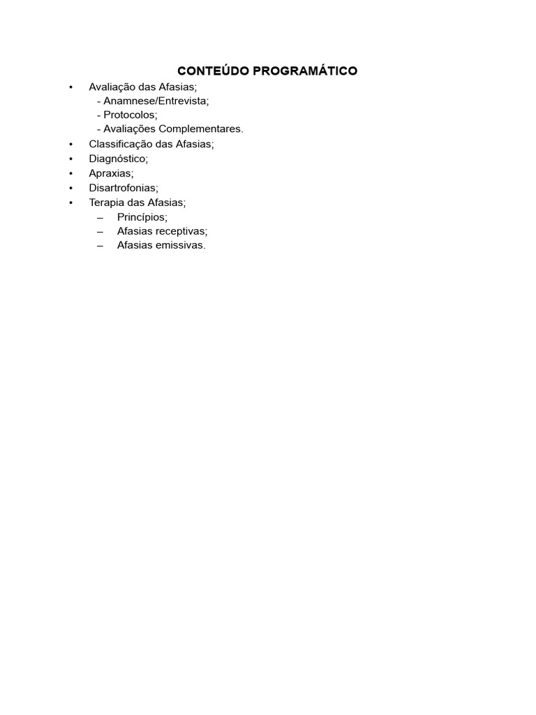 Conteúdo Programático | PDF