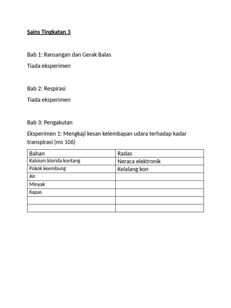 Lab Sains Tingkatan 3 | PDF