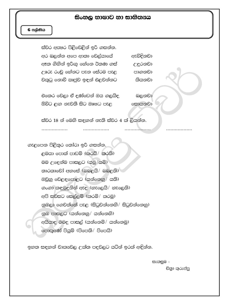 Sinhala Hodi - Assignment | PDF