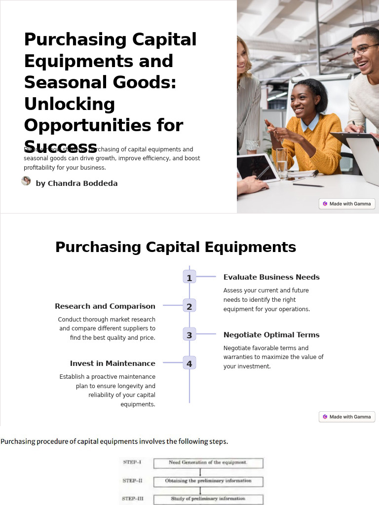 Purchasing Capital Equipments and Seasonal Goods Unlocking ...