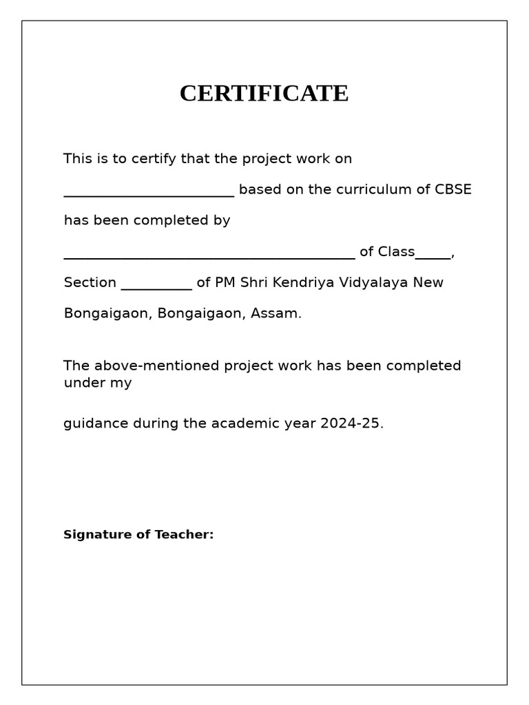 Certificate & Acknowledgement | PDF | Art