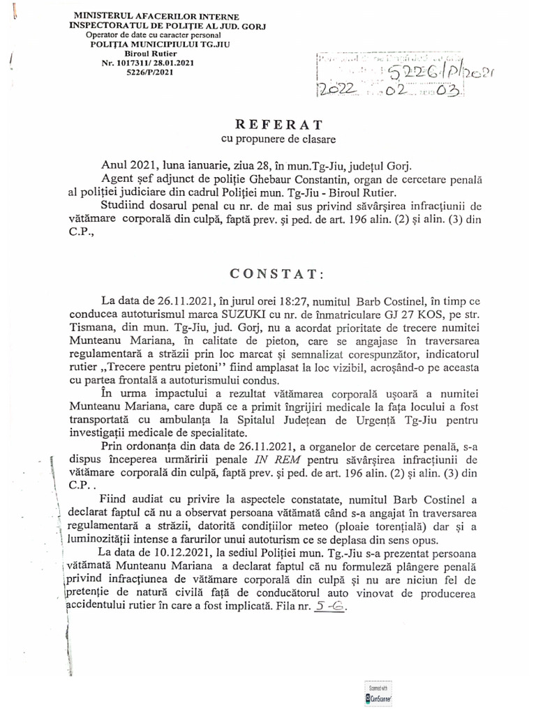 Referat de Clasare | PDF