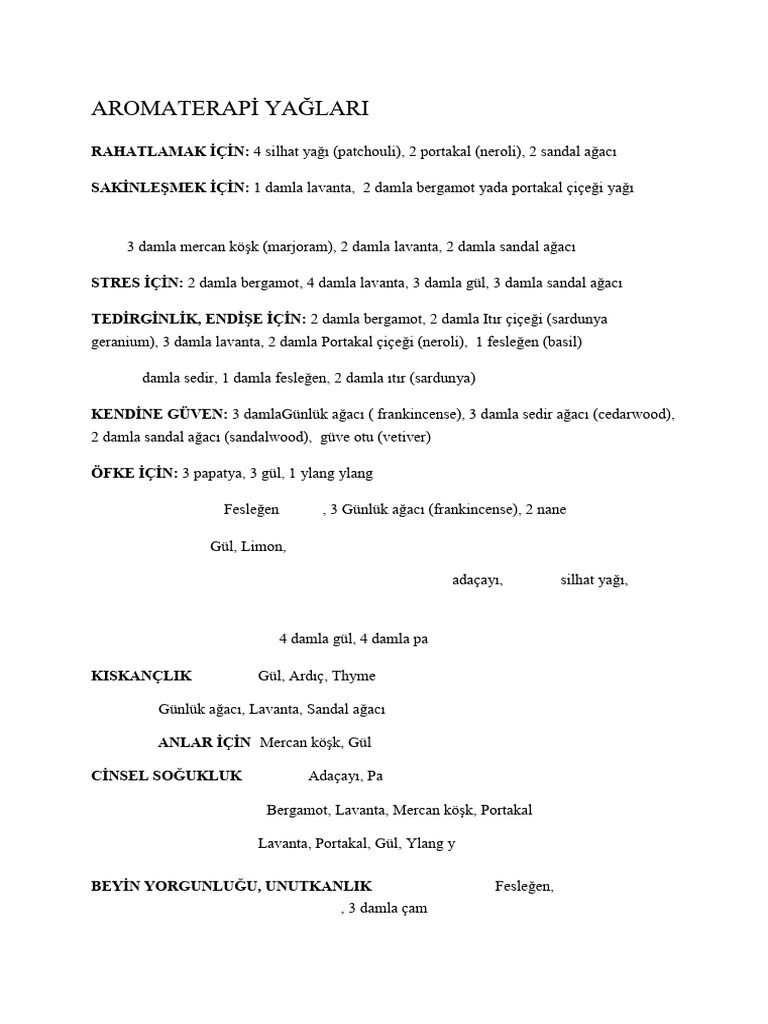 Aromaterapi Yağları | PDF