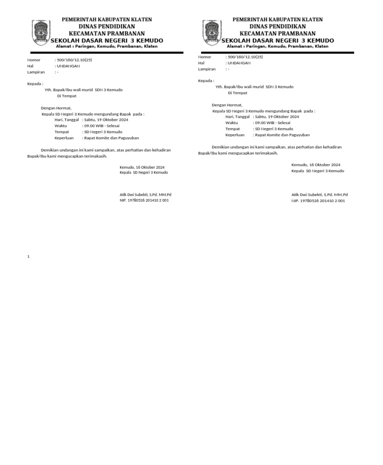 Undangan Siswa | PDF