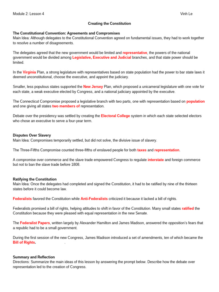 Creating the Constitution | PDF | Constitutional Convention (United ...