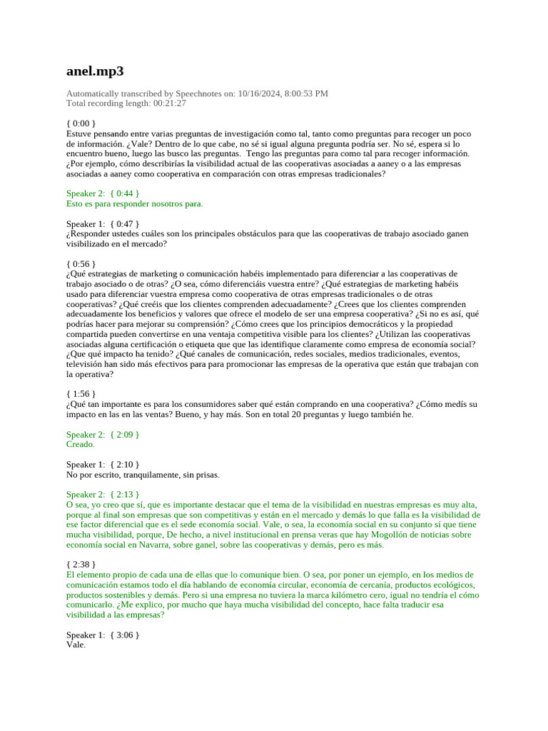 Anel - mp3 Transcript | PDF | Cooperativa | Business