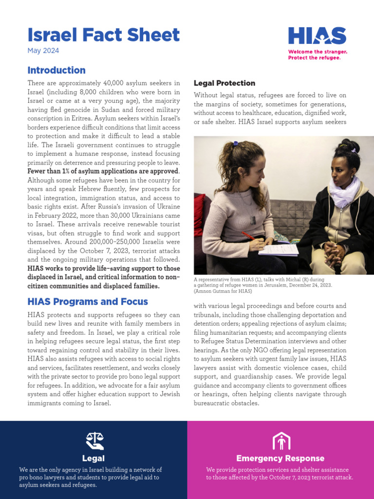 Israel Fact Sheet 2024 EN | PDF | Refugee | Asylum Seeker