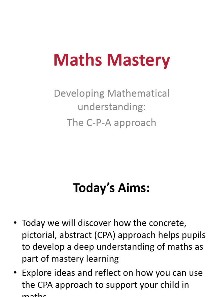 Bài Giảng - Developing Mathematical Understanding CPA Approach | PDF ...