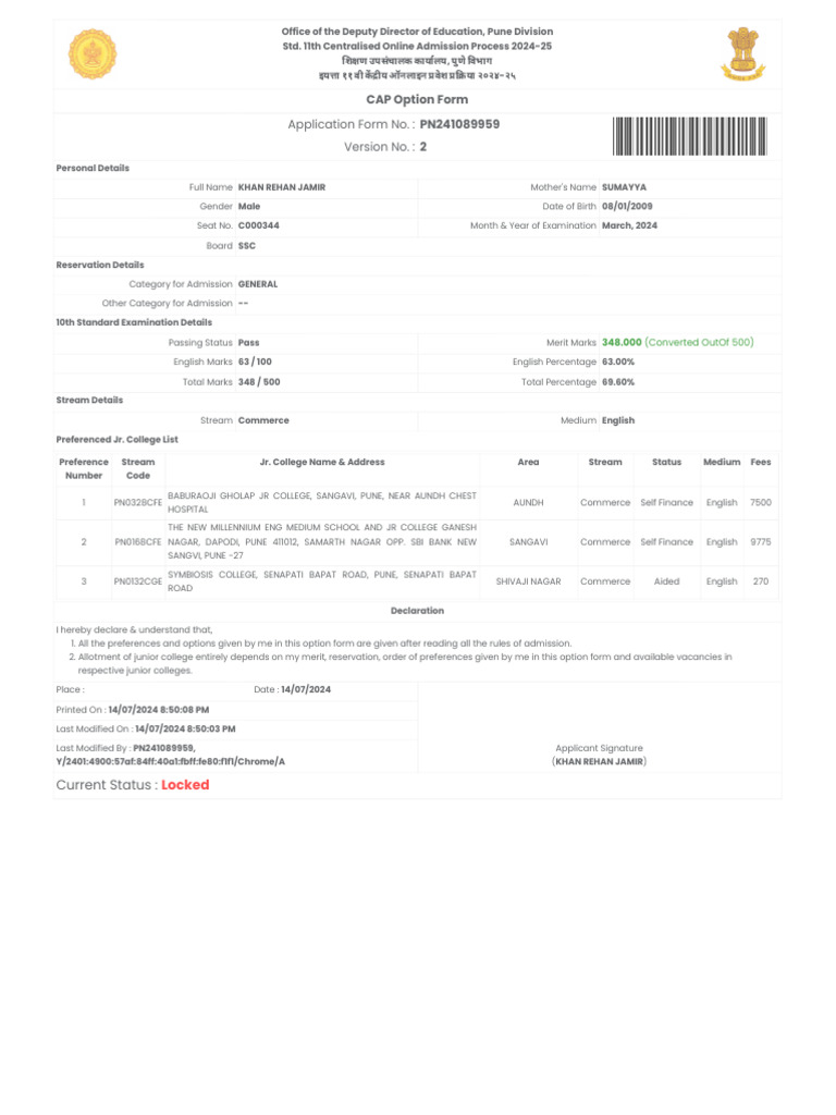 3rd Round Application Form | PDF