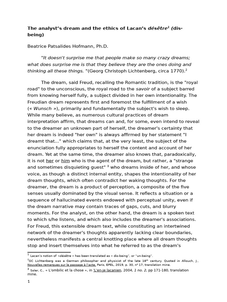 The Analyst's Désêtre Article Que Vuoi English Corr 05-2024 | PDF