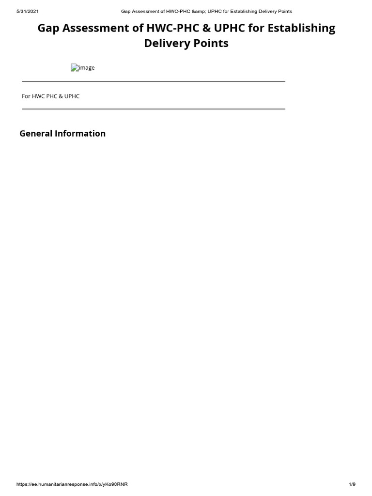 HWC-PHC & UPHC Delivery Gap Analysis | PDF