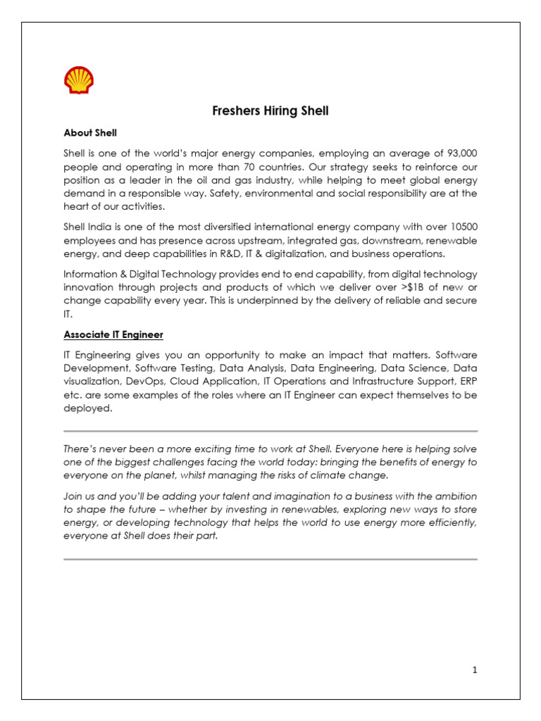 Freshers Hiring - JD 2024-2025 | PDF