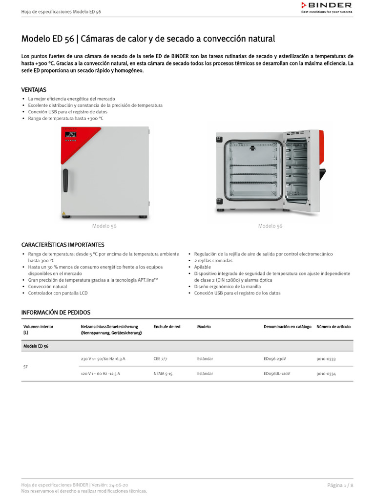 Data Sheet Model ED 56 es | PDF | Medición | Calibración