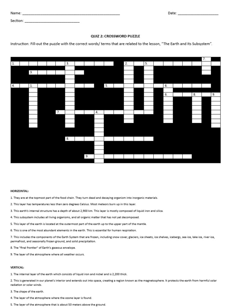 Earth Sci - Earth and Life Quiz 2 | PDF | Earth | Atmosphere