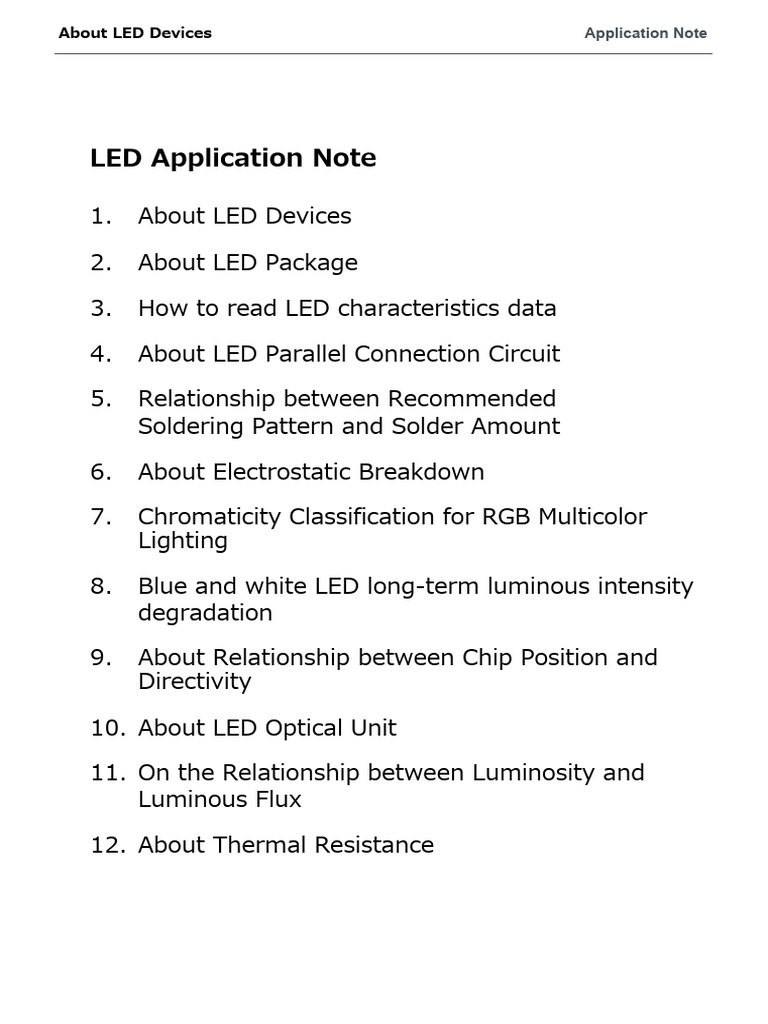 LED_Application_Note_e | PDF | Light Emitting Diode | Semiconductors