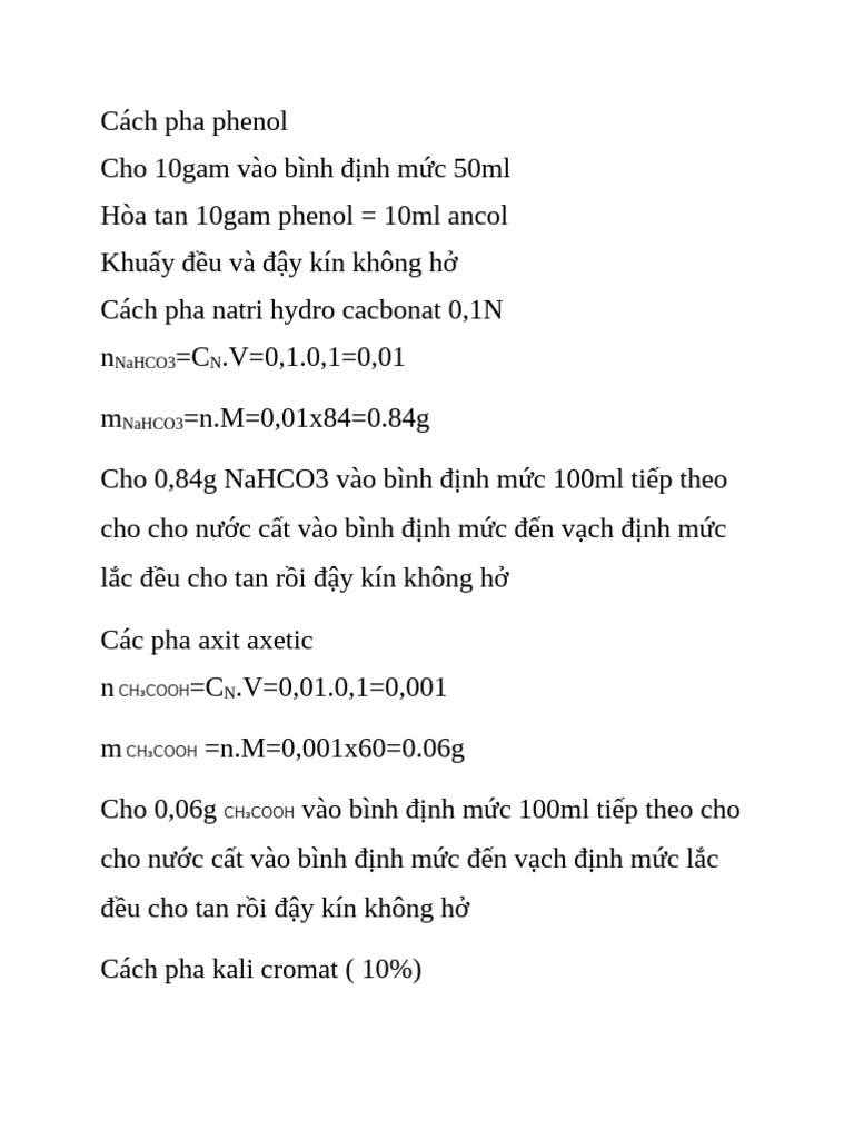 Cách Pha Phenol | PDF