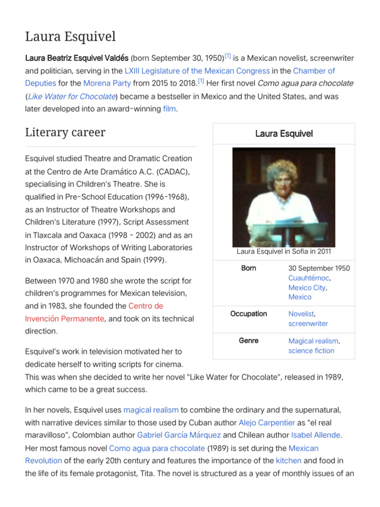 Laura Esquivel - Wikipedia | PDF