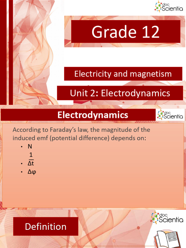 Grade 12 Electrodynamics Study Guide | PDF | Electromagnetic Induction ...