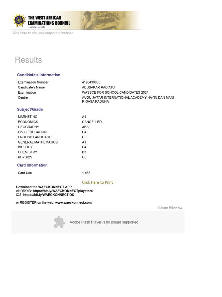 Rabiatu Abubakar Waec | PDF