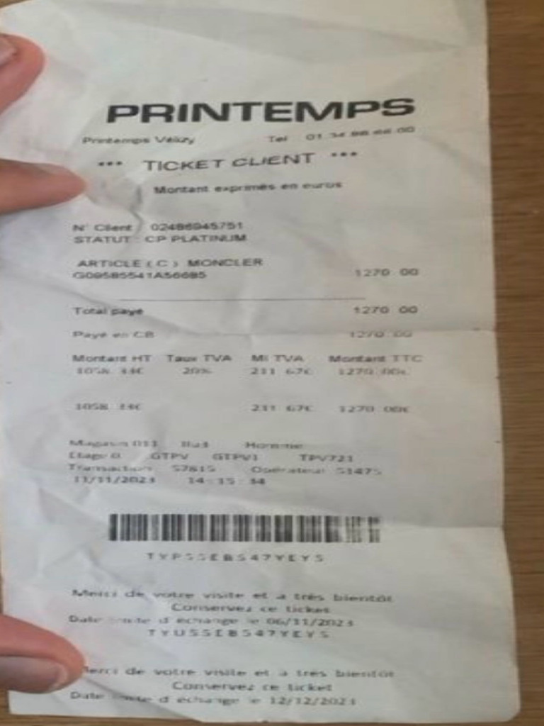 Ticket de Caisse | PDF