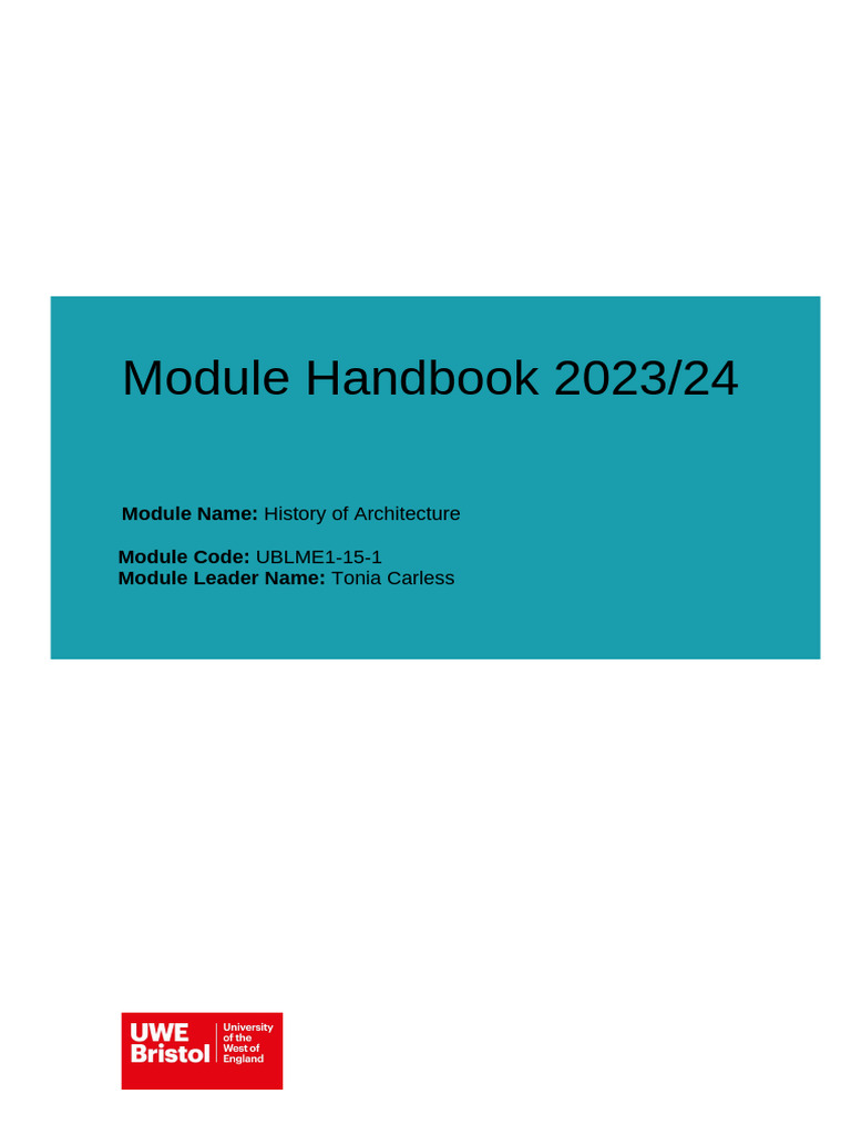 History of Architecture Module Guide | PDF | Educational Technology | Communication